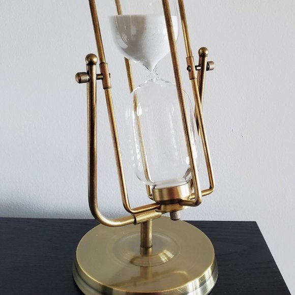 Accents | Metal Rotating Hourglass Clock Timer 3 Minutes Vintage Home ...